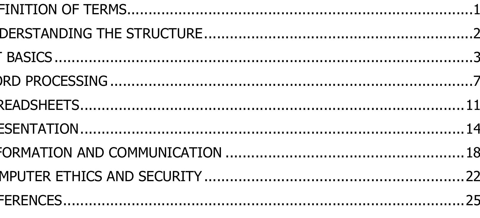 Figure 1 - NATIONAL ICT COMPETENCY STANDARD (NICS) BASIC