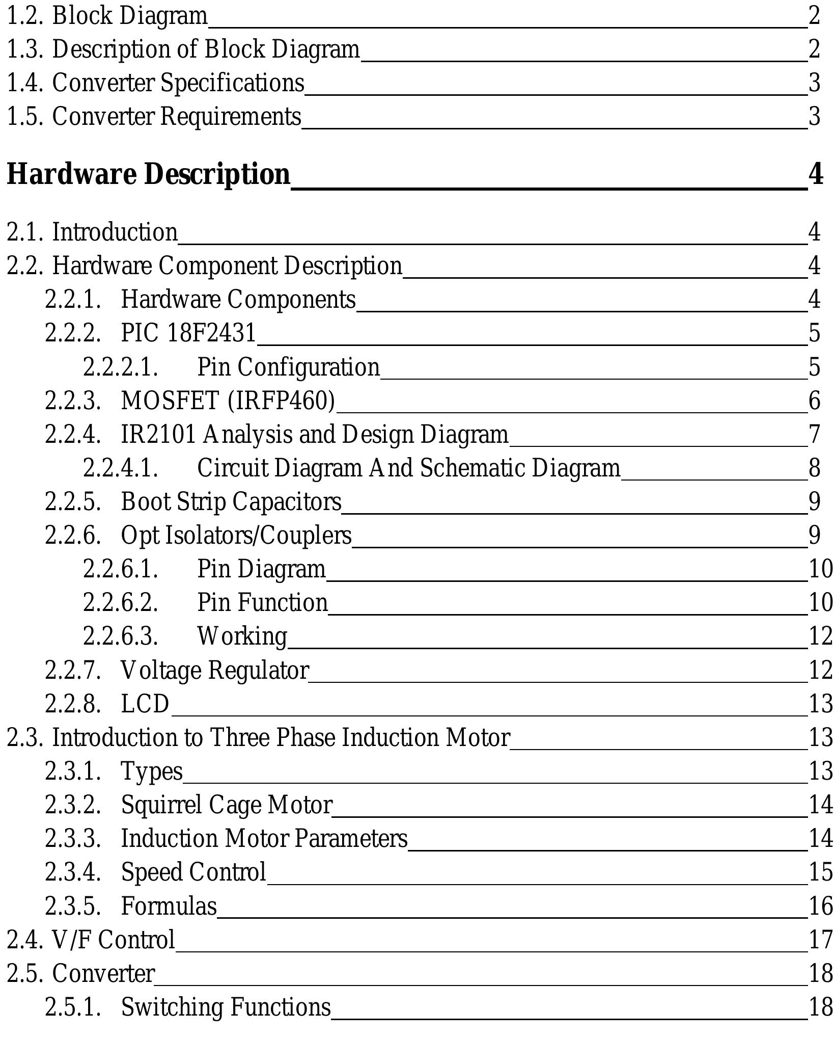 Table 1 Speed Control Of 3 Phase Induction Motor Using