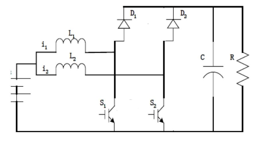 Circuit diagram of the interleaved boost converter. an