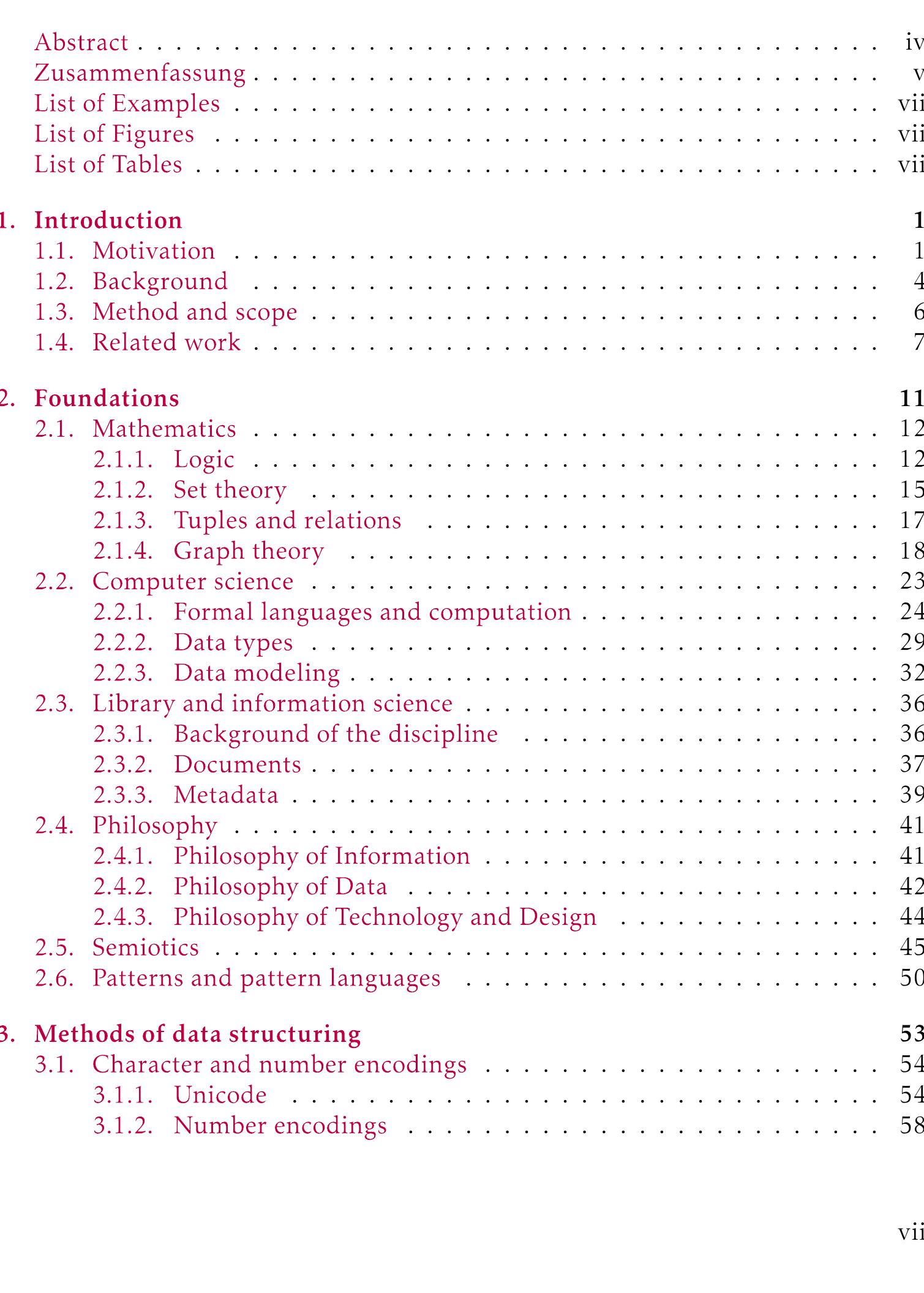 Table 1 - Describing data patterns. A general deconstruction