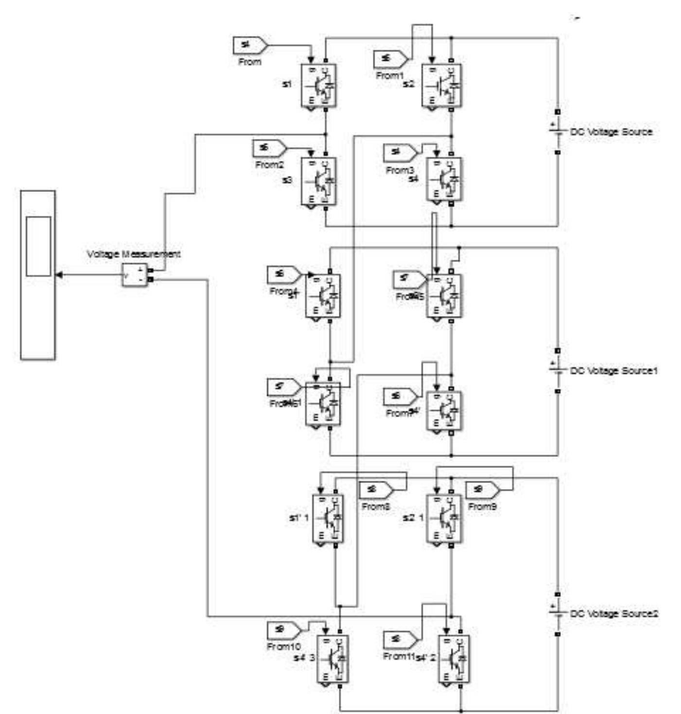 Implementation of single phase seven level cascaded