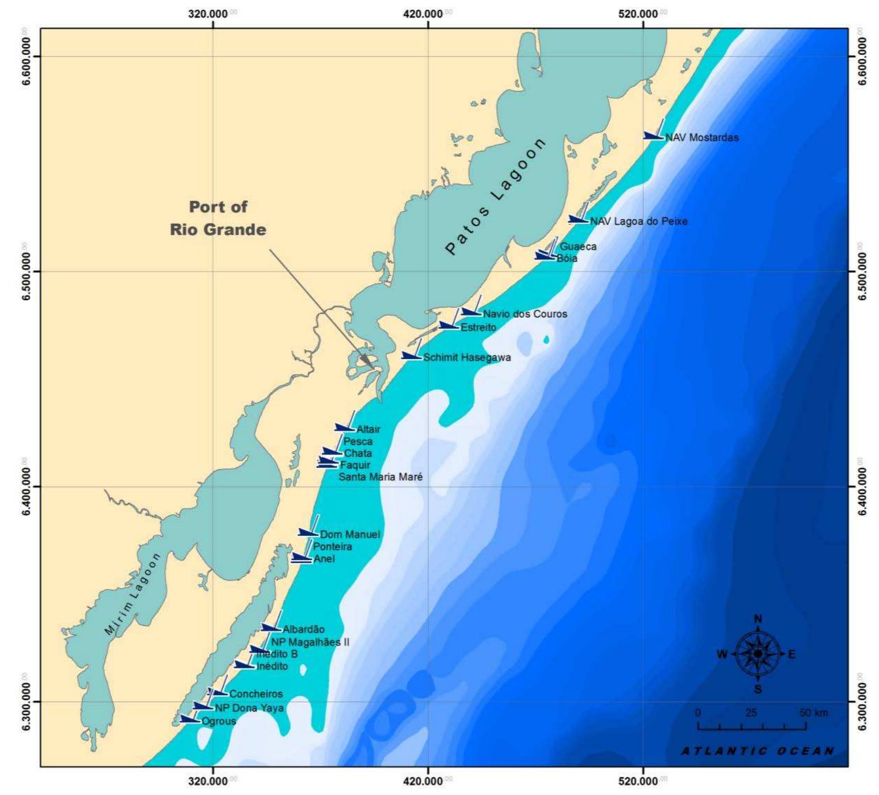 ‘igure 33. map showing the position of shipwreck sites