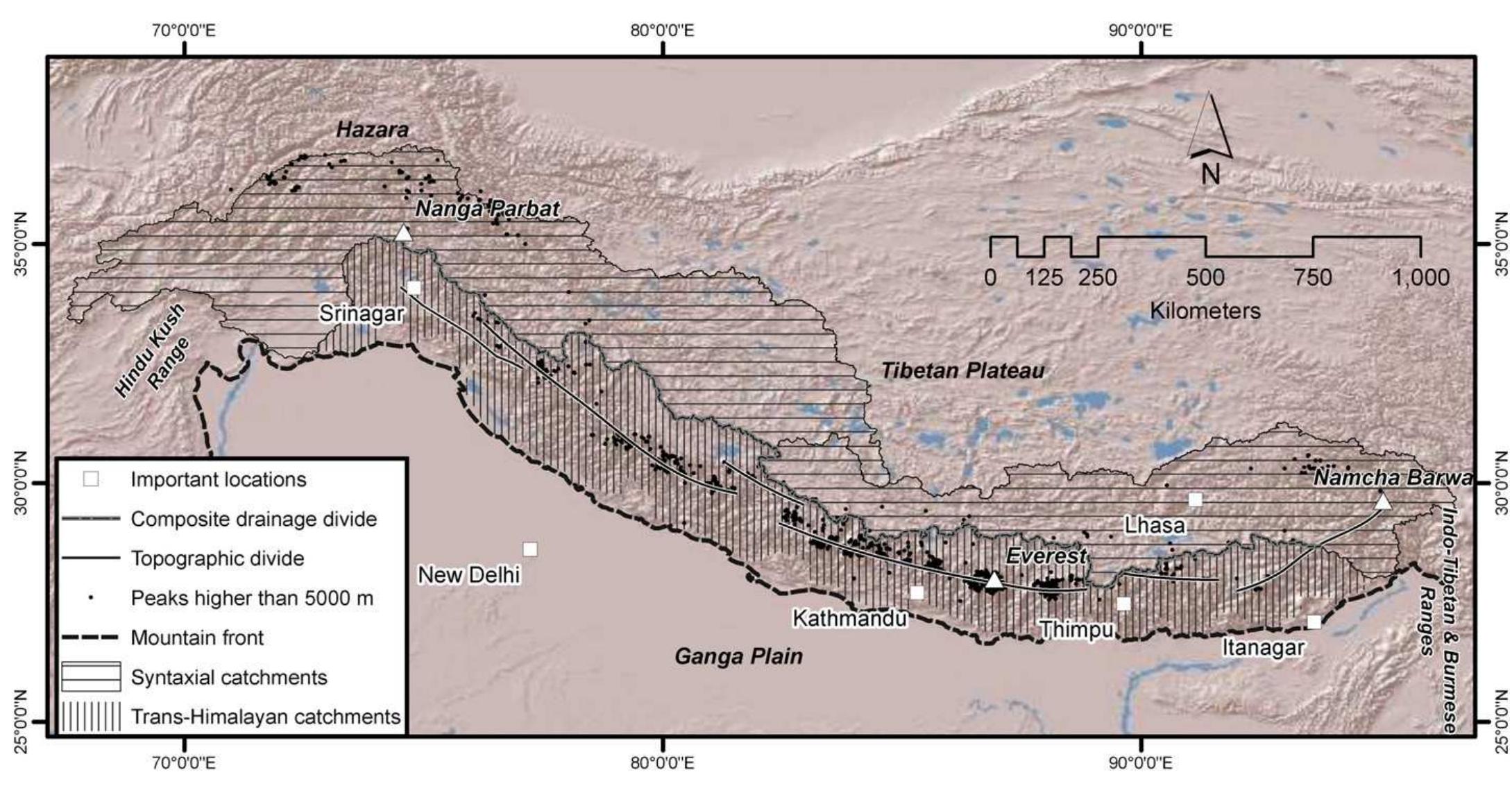 Map showing the first-order physiographic features of the