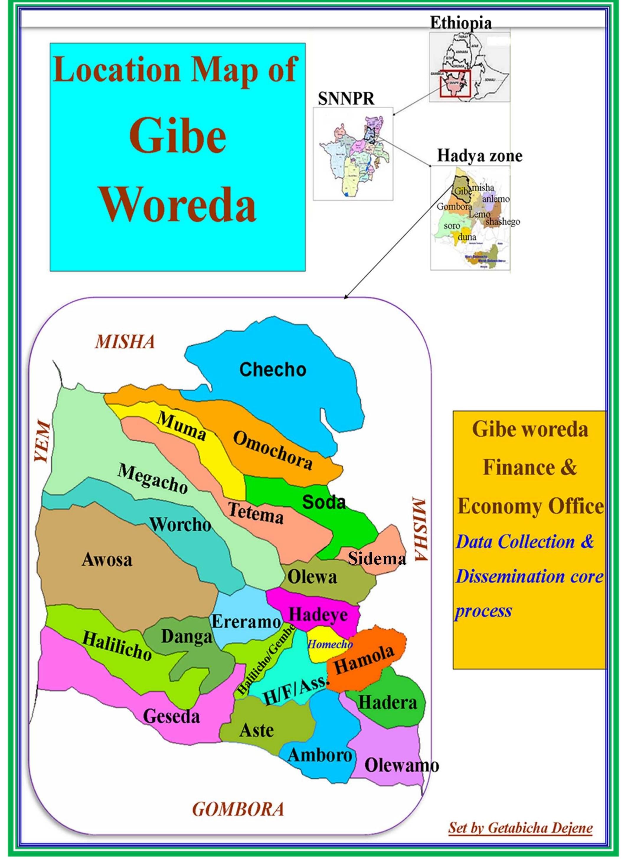Figure 1 - Location Map of Gibe woreda in Hadya zone