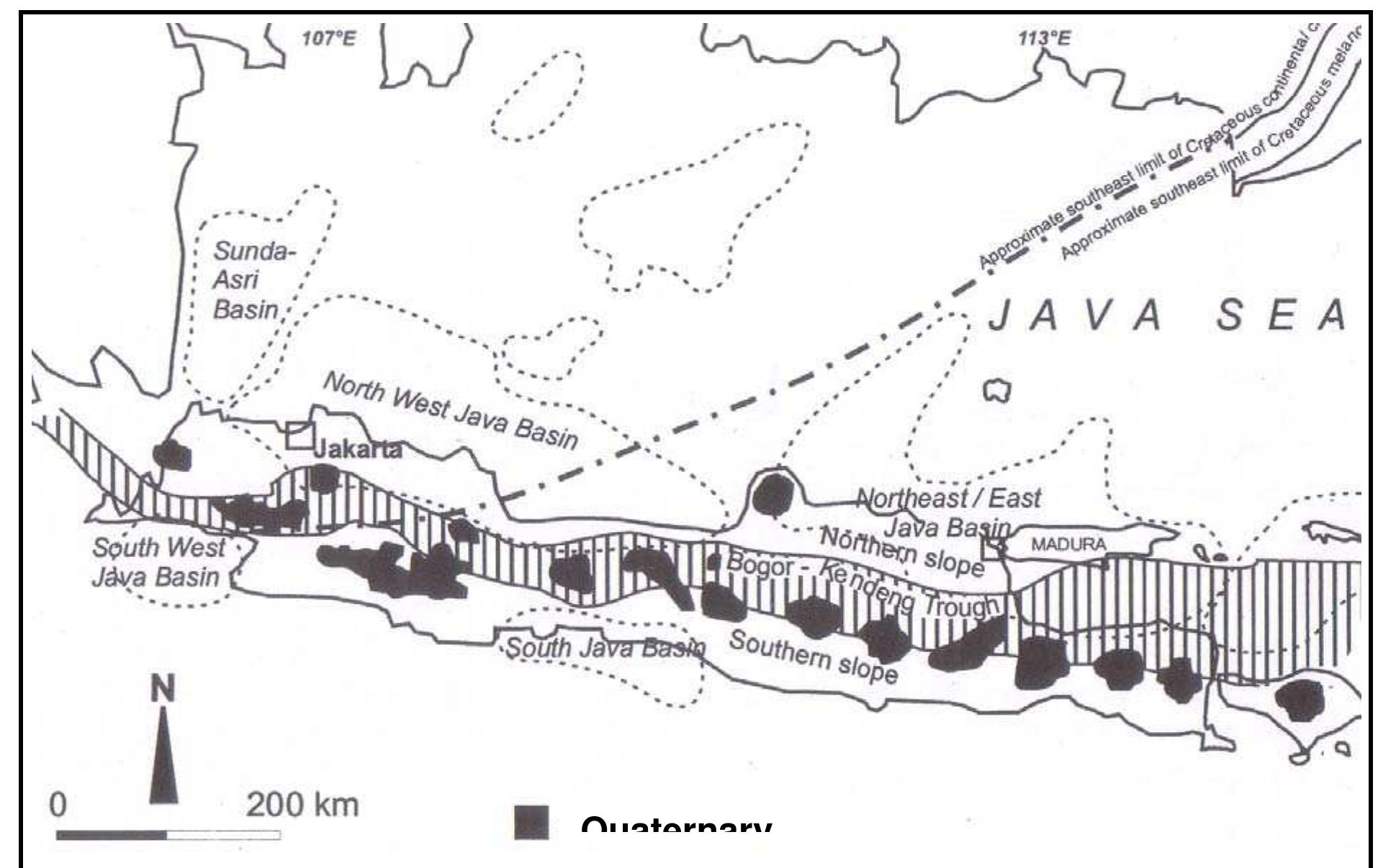 Tectonic setting of java island sea showing the tectonic