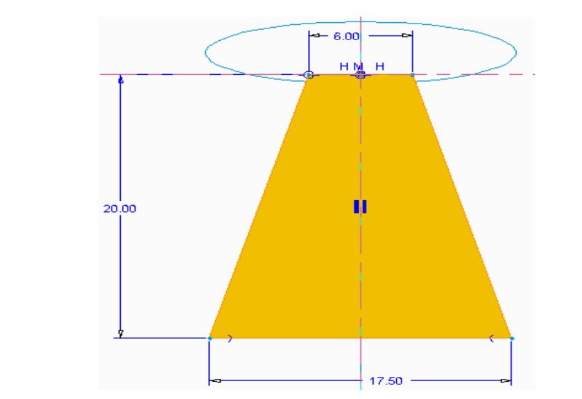 Trapezoidal crane hook cross-section 1 (trap 1)