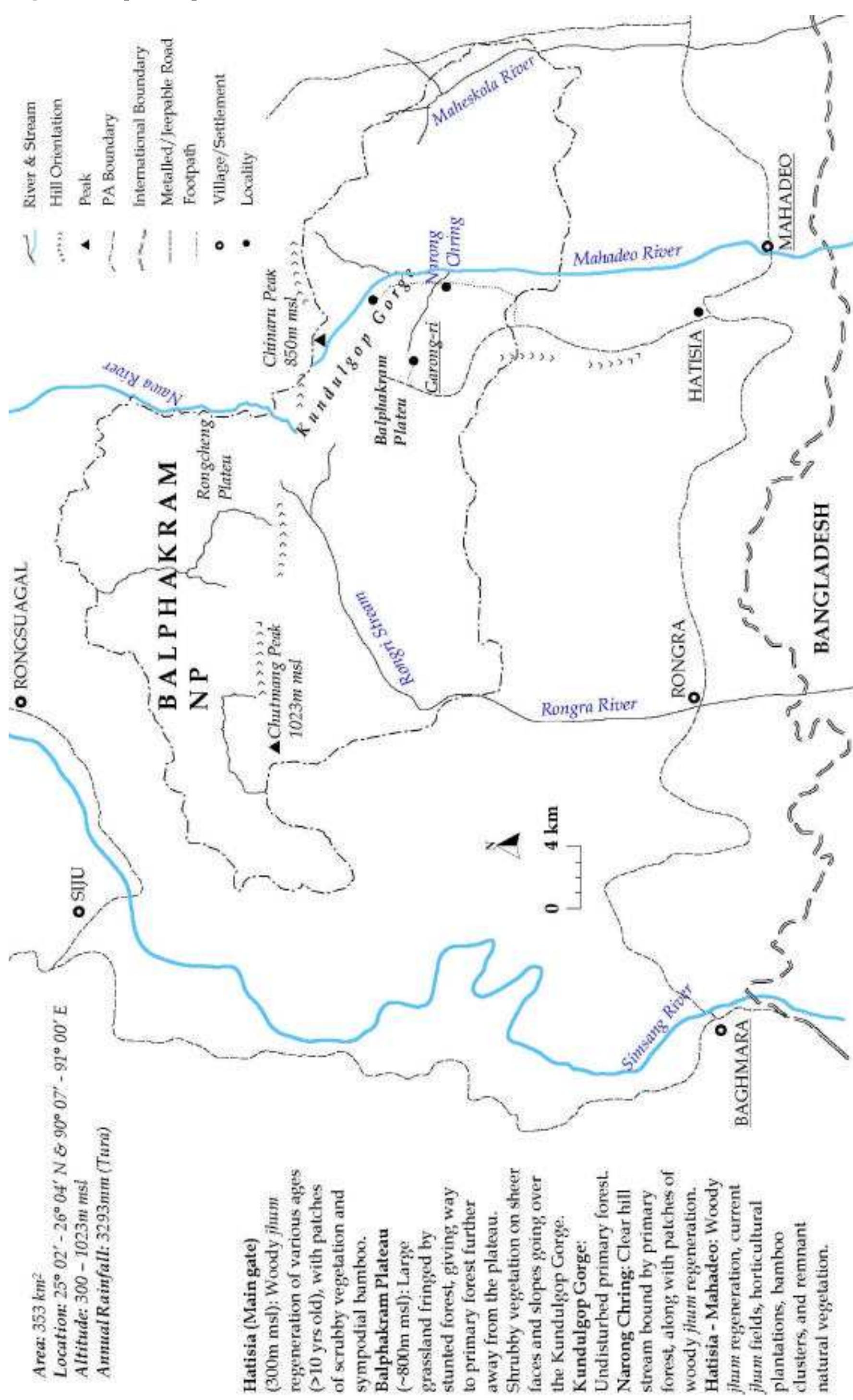 Map of balphakram national park