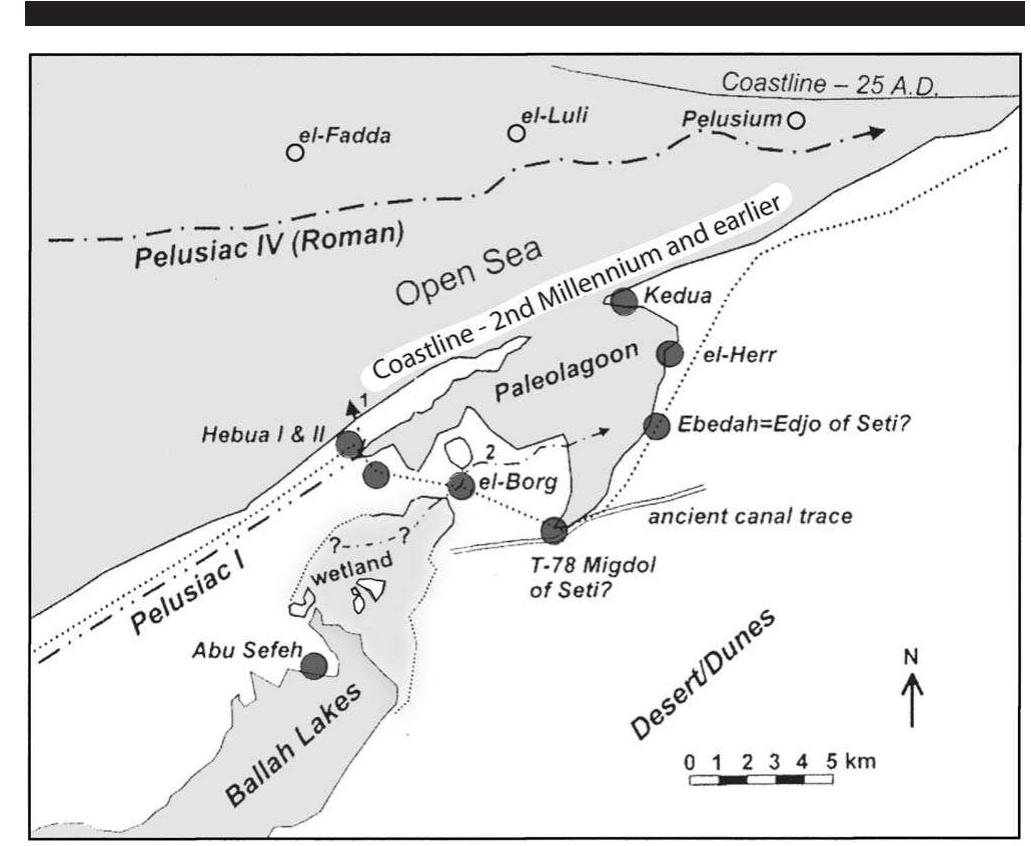 Map of the pelusium study area and region south of the ne-