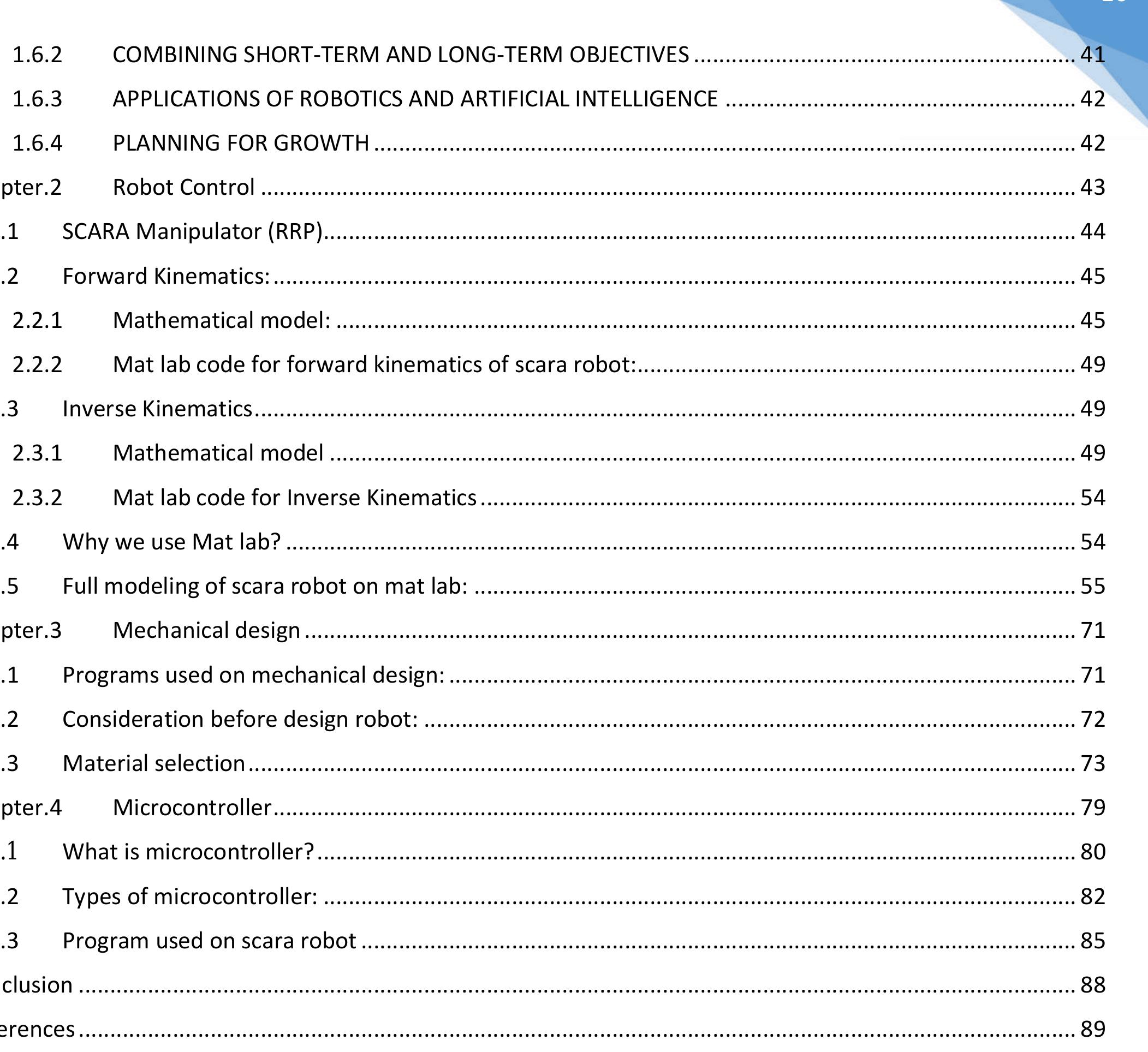 Table 2 - design, implementation and control of scara robot