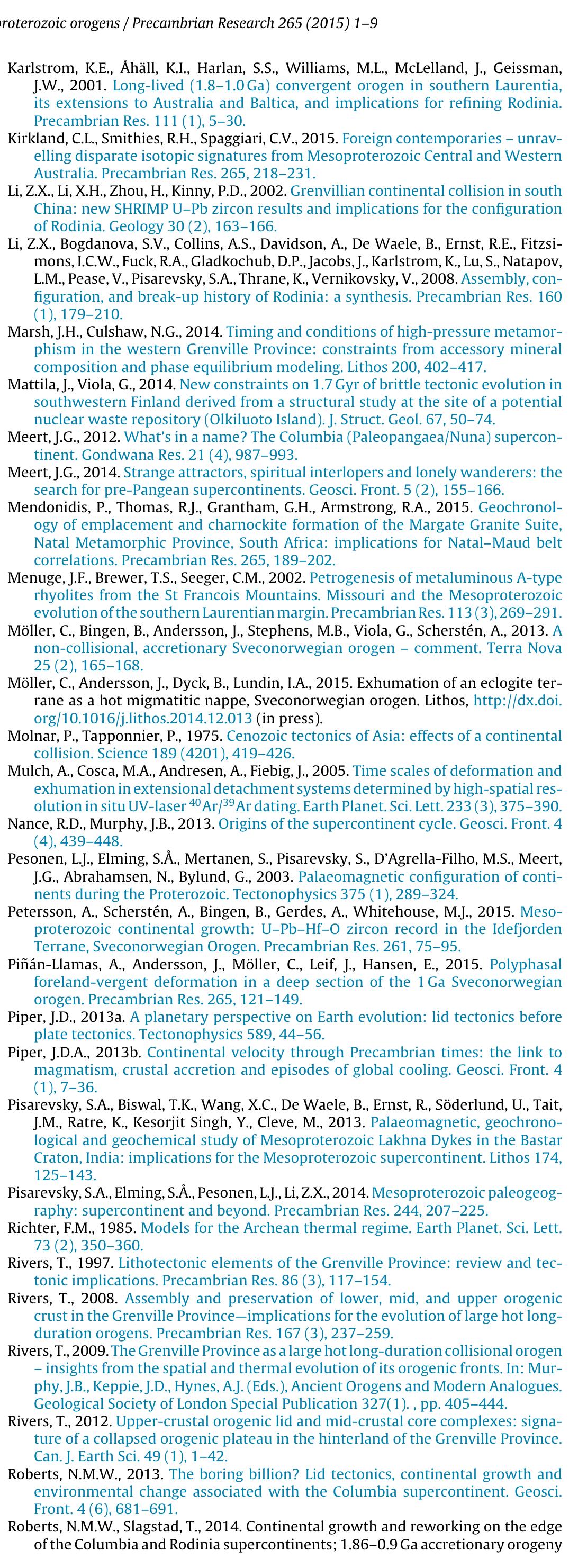 Table 1 - The structural, metamorphic and magmatic evolution