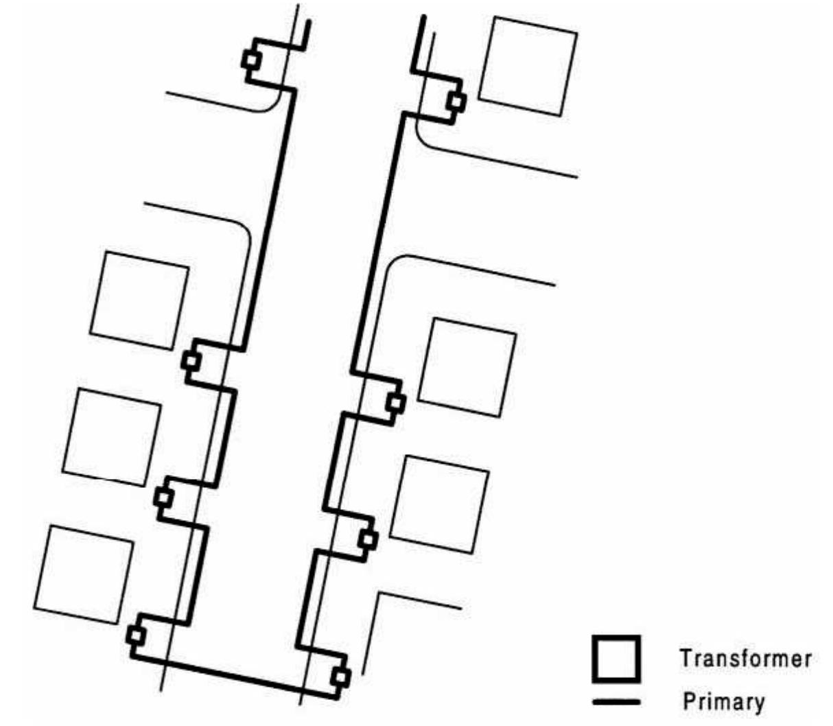 45 underground layout with individual transformers. bie