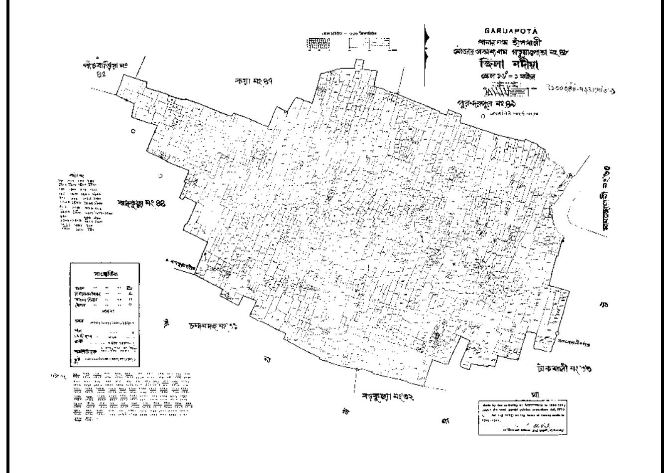 Cadastral mapping in the state showing land parcels boundary