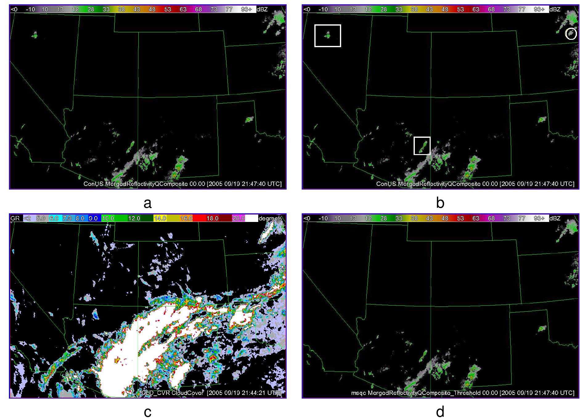 (a) part of a radar image formed by combining qc’ed radar