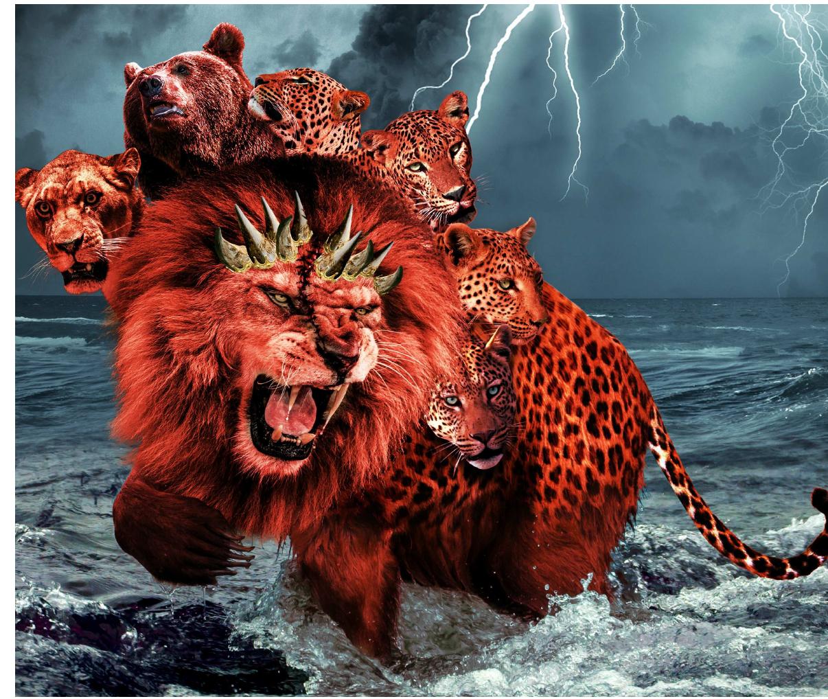 Inhere in the beast of revelation 13.