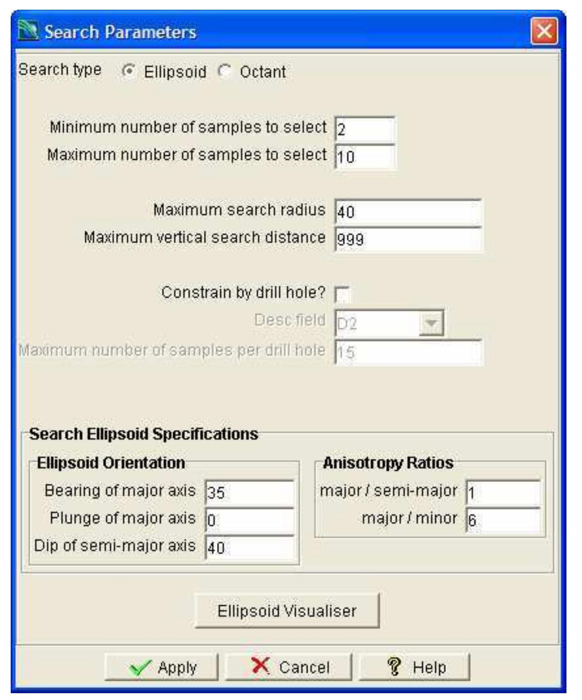 Use the inverse distance method to fill the block model for