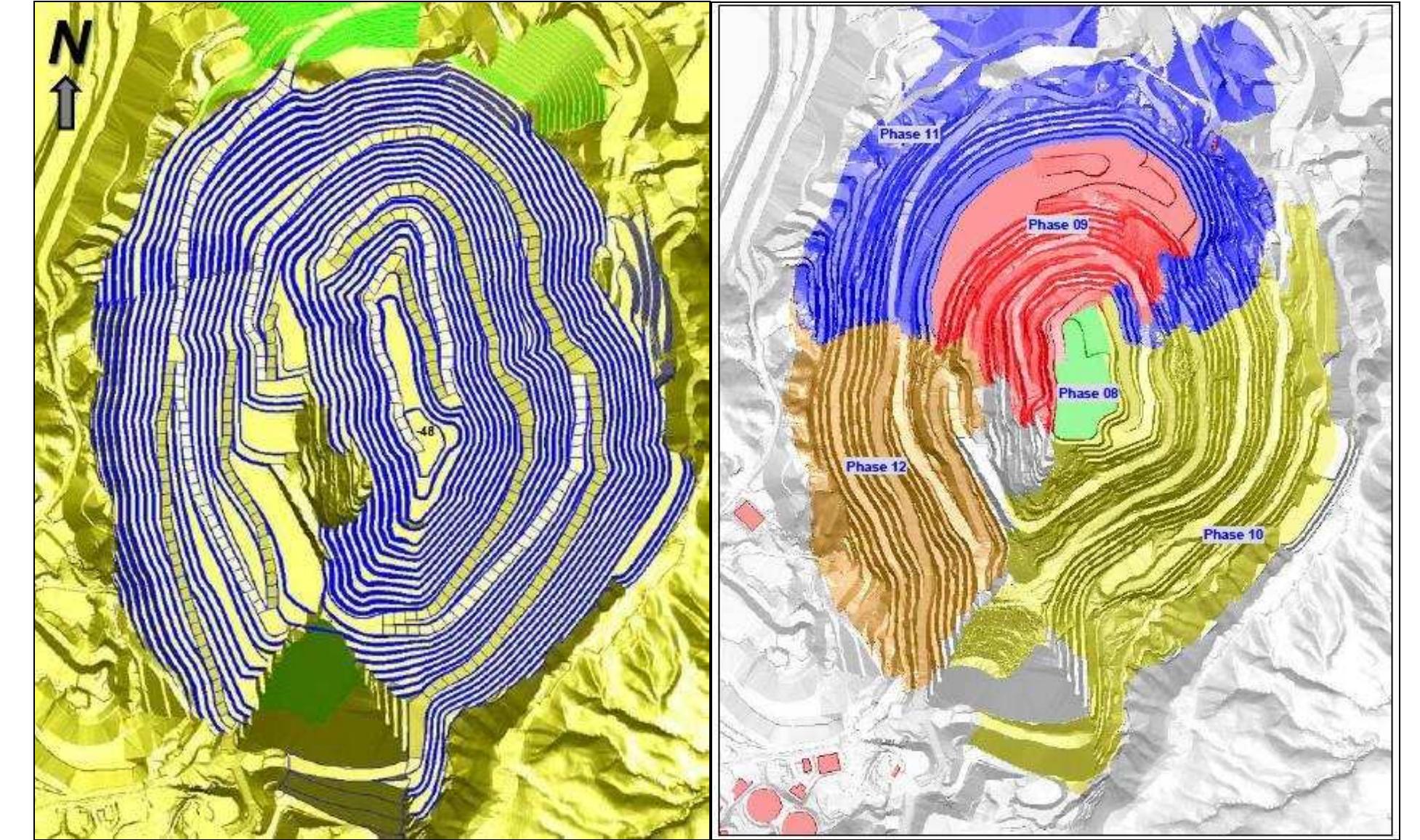 Candelaria final pit design and mining phases the final pit