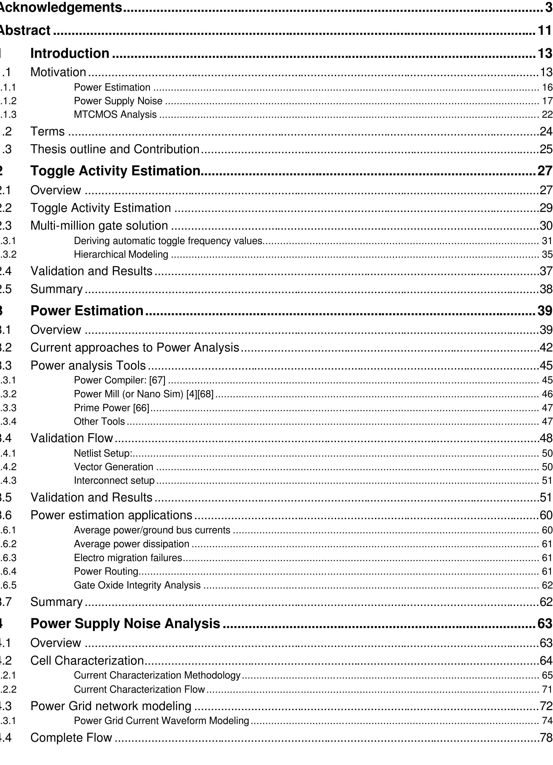 Table 1 - Power Grid Analysis in VLSI Designs