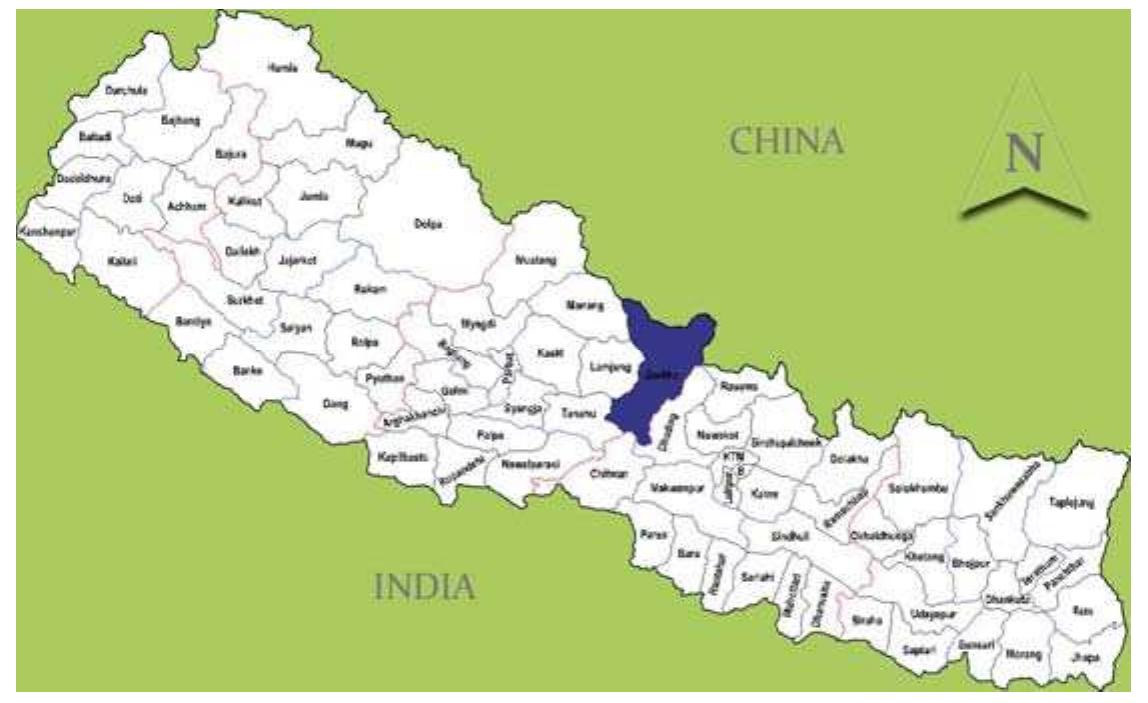 Map 1.1 gorkha district in the map of nepal the central