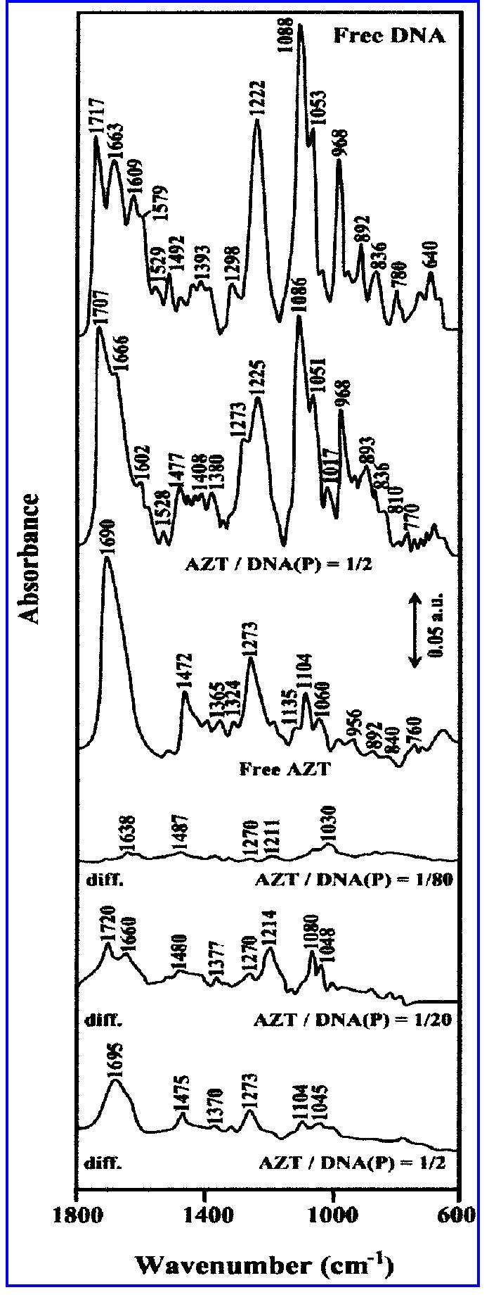 Ftir spectra (top three spectra) and difference spec- tra