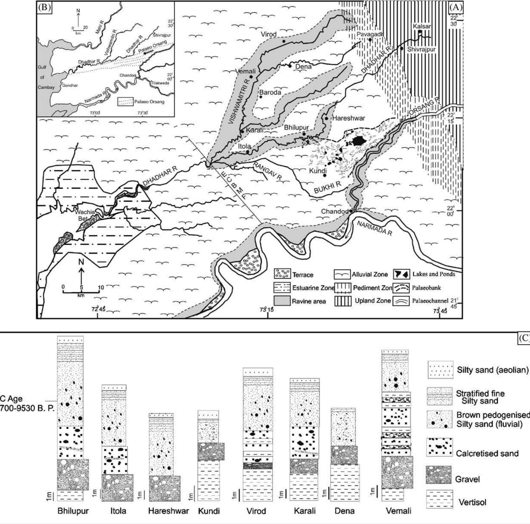 (a) geomorphic map of dhadhar river basin (after rachna raj,