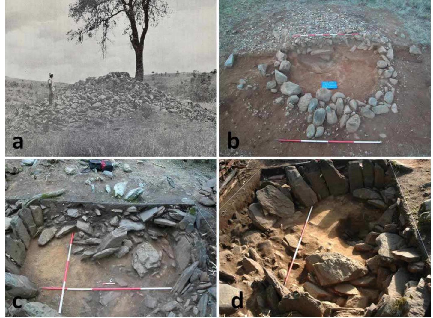 Examples of simple and kerbed cairns from eastern africa: