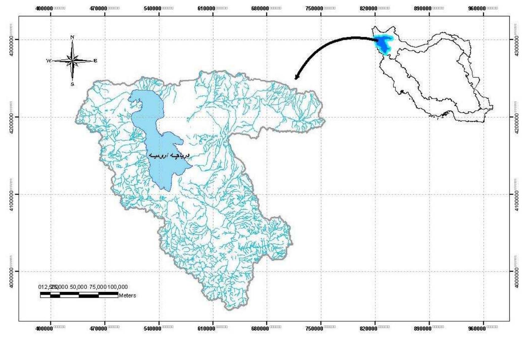 Map of urmia lake basin the largest rivers in the basin in