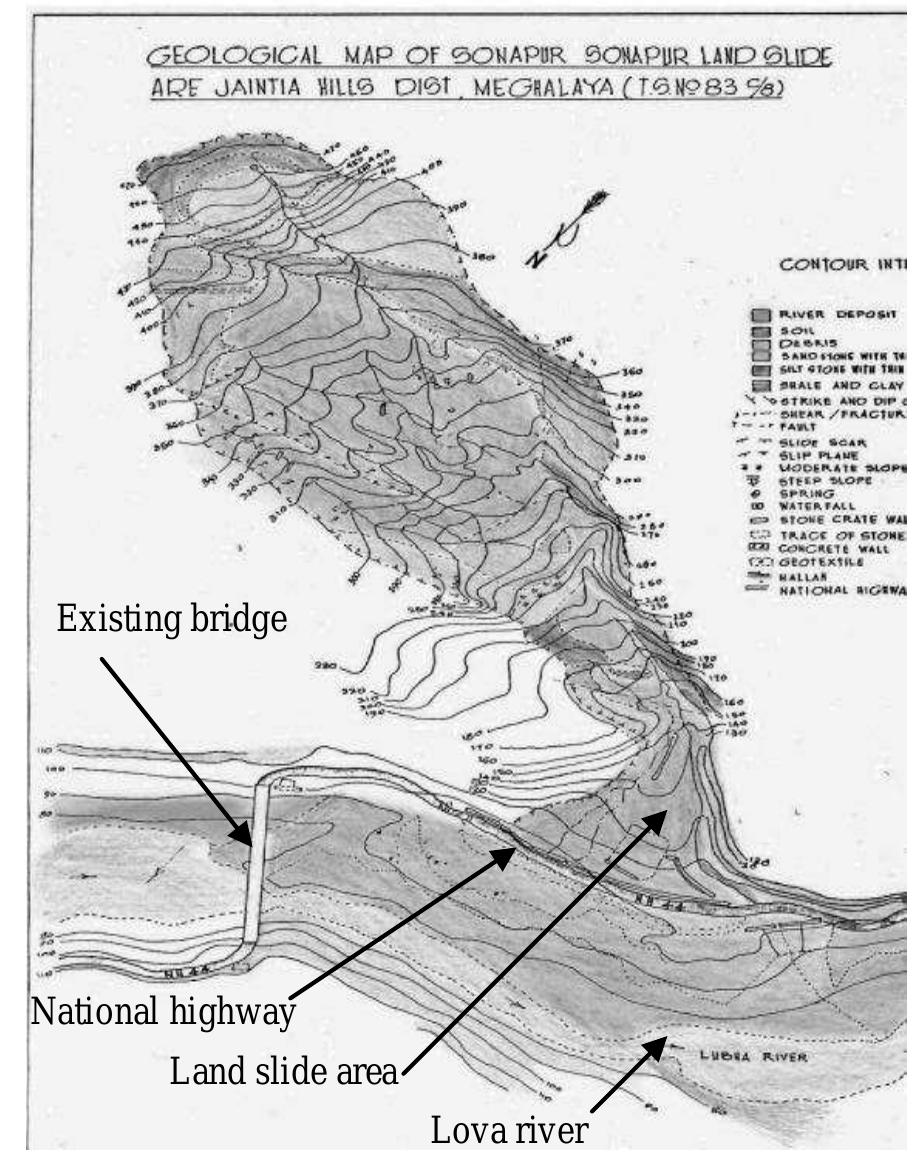 Geological map of sonapur landslide area figure 1 shows the