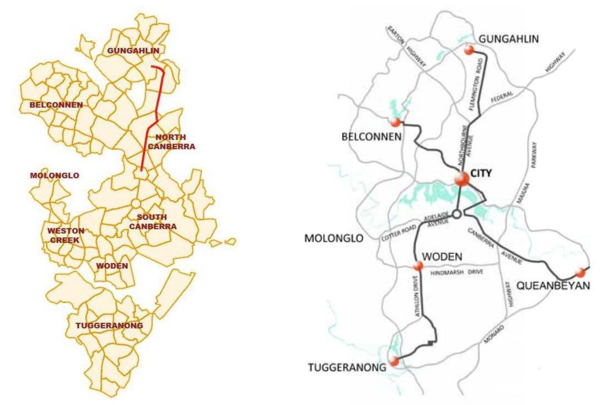 06 — canberra’s light rail project, stage 1 route map and