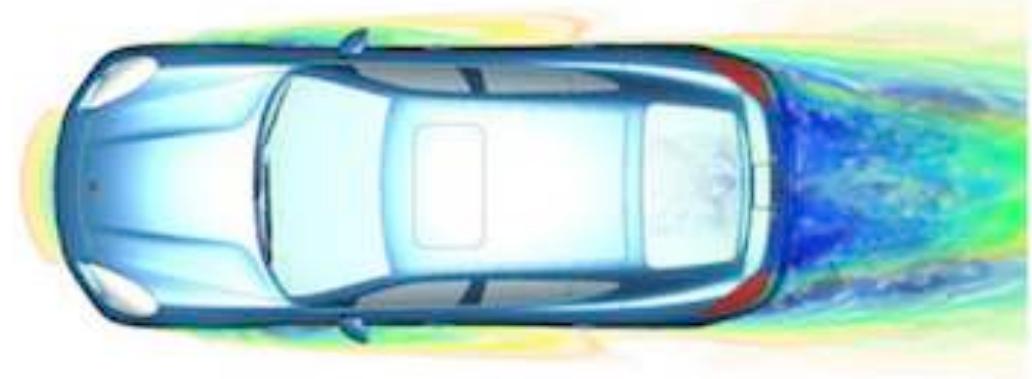 - cfd representation of vehicle flow as air flows over a car