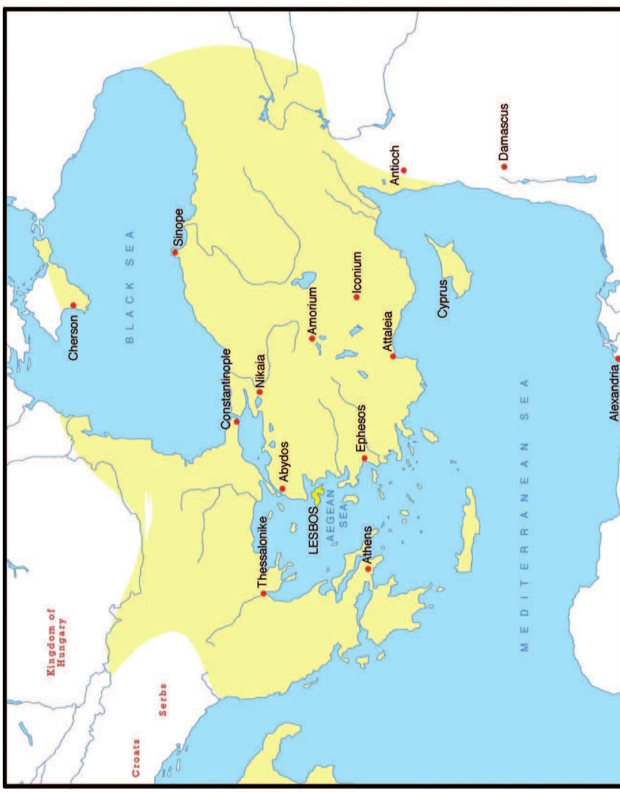 4. map of the byzantine empire in ca. 1020