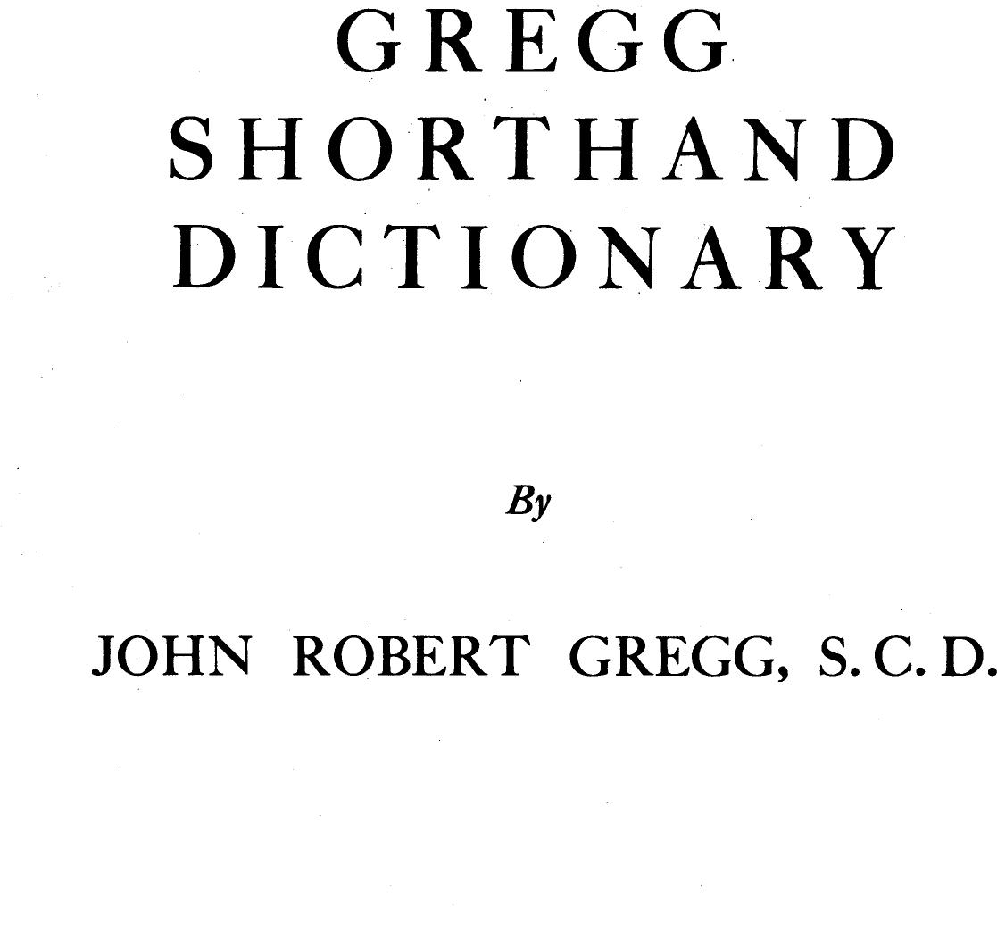 (PDF) Gregg Shorthand Dictionary