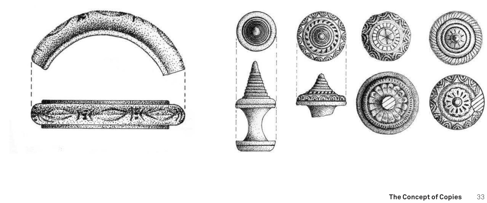 The different types of terracotta ornaments exhibit a range