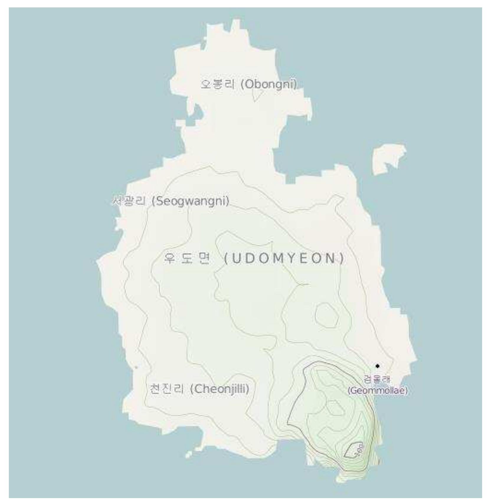 -1: topography of udo island. (source: openstreetmap.org).