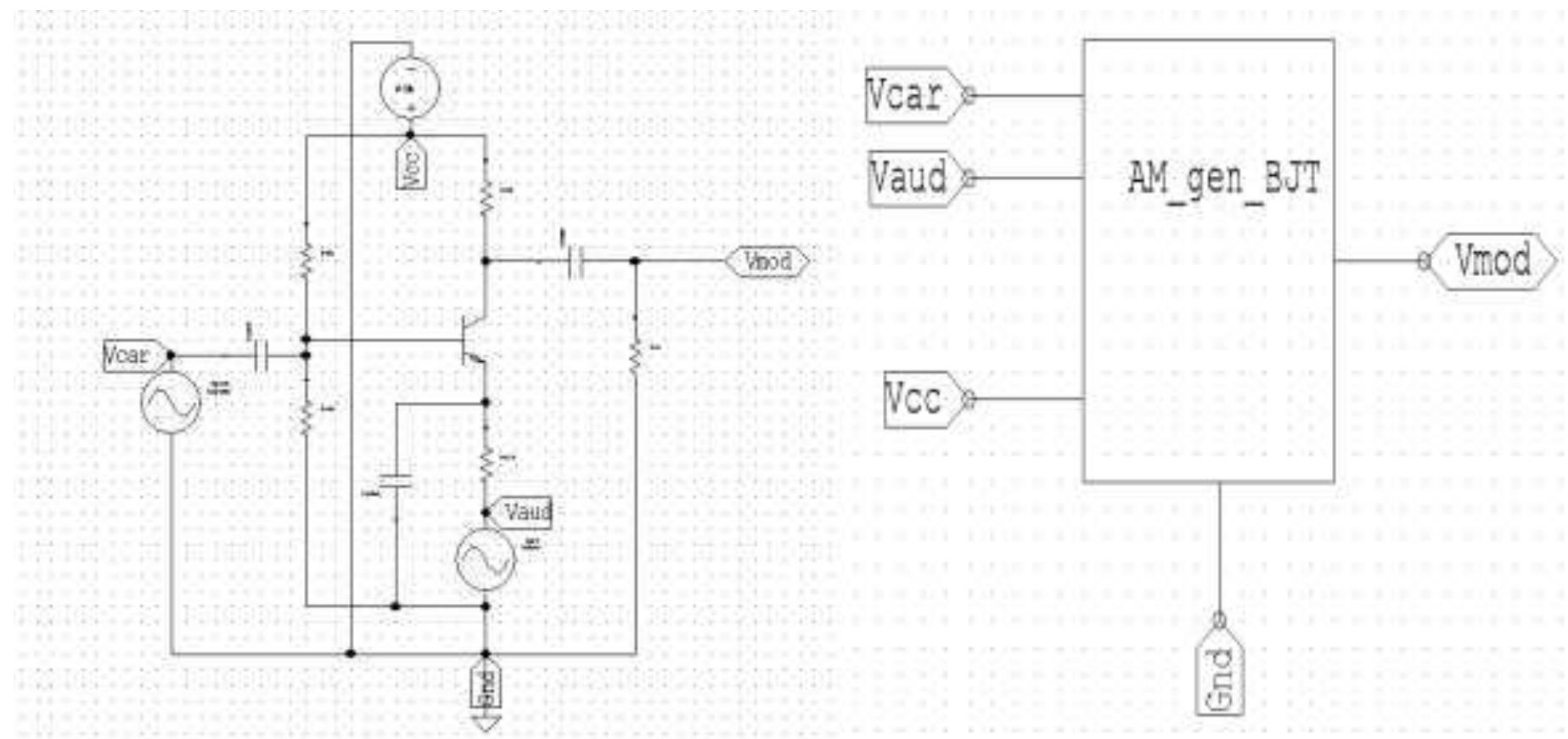Schematic Of Am Signal Generation Using Bjt