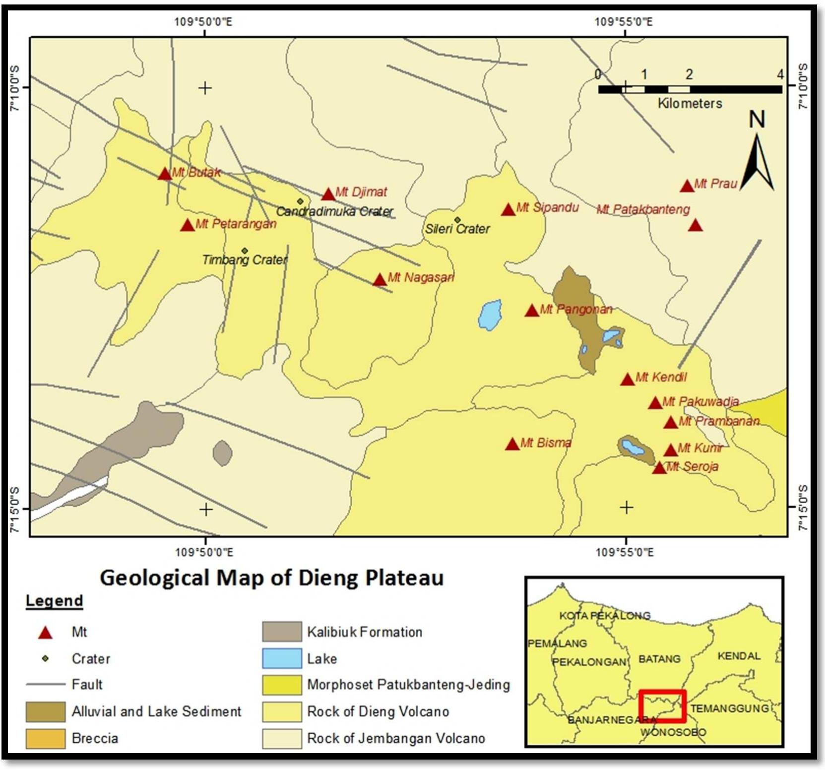 2. geological map of dieng plateau (adapted from puslitbang