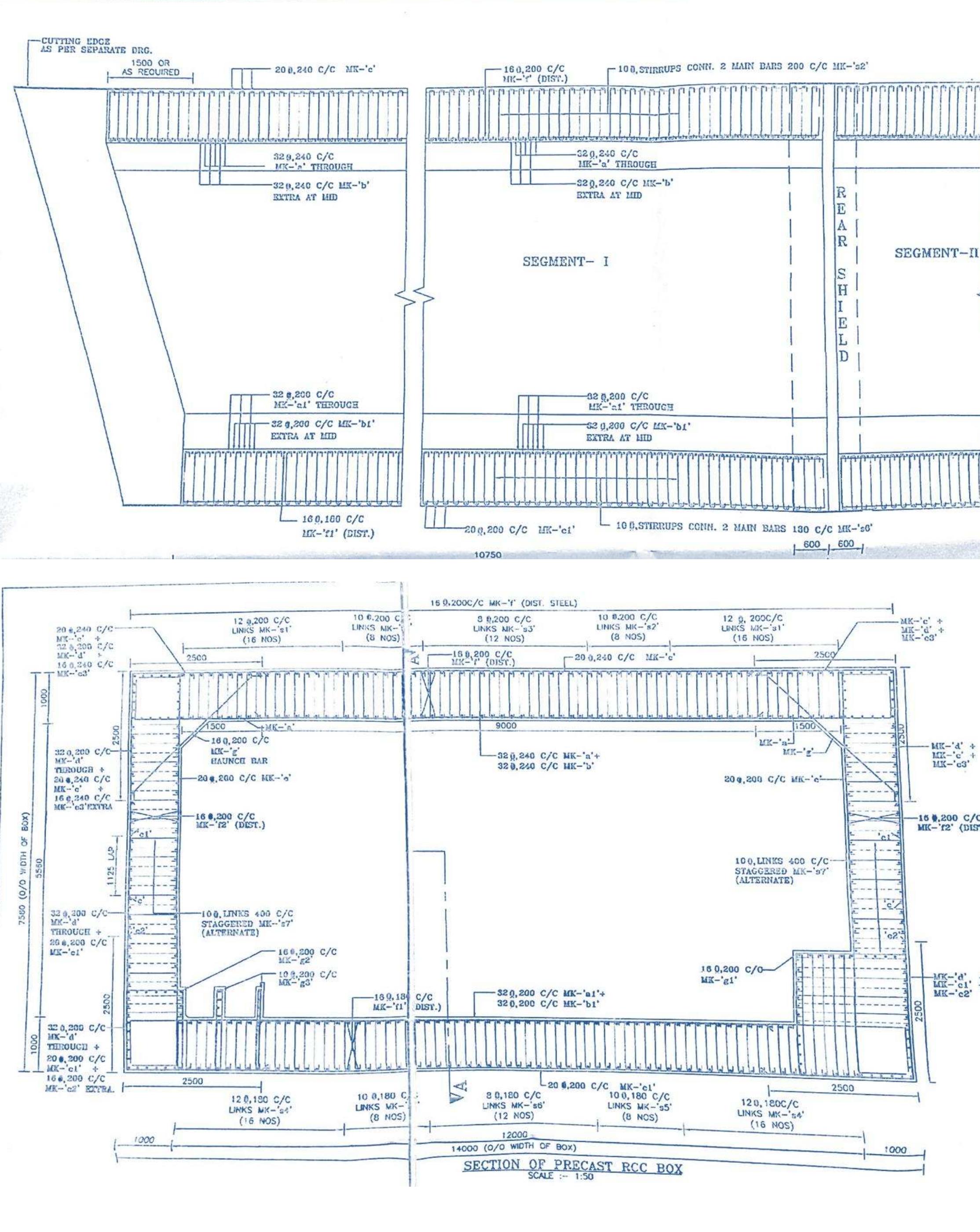 Figure 13 - Reinforced concrete box road under bridge design