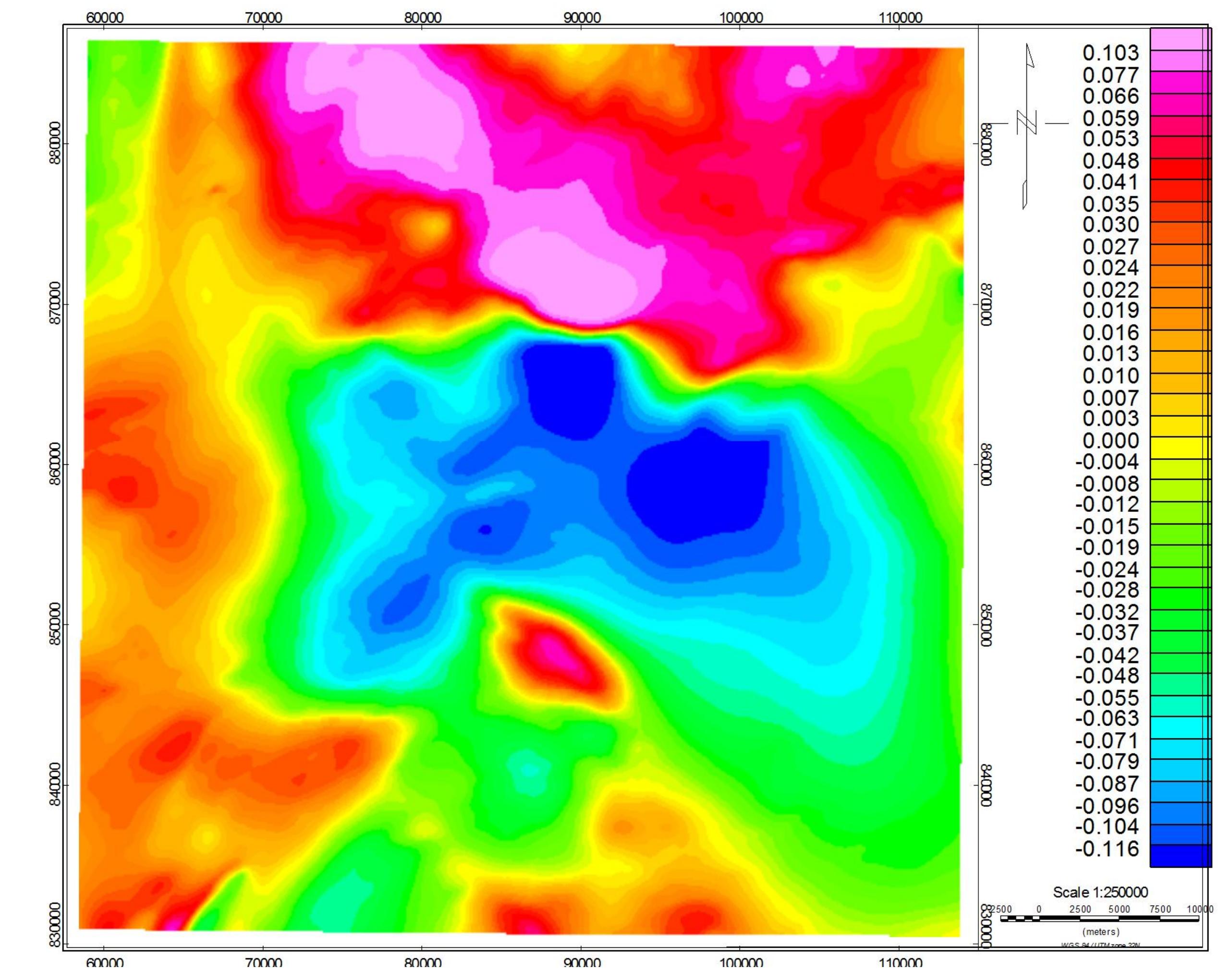 [13. psuedo-gravity map of the study area.