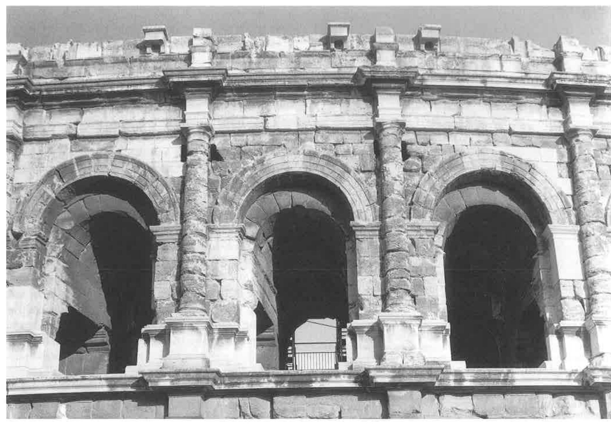 0.20 upper level of the facade of the amphitheatre at nimes,