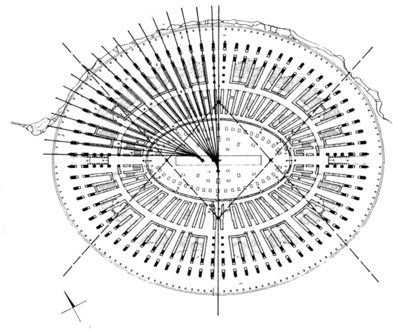 3 plan of the amphitheatre at pozzuoli (puteoli), italy,