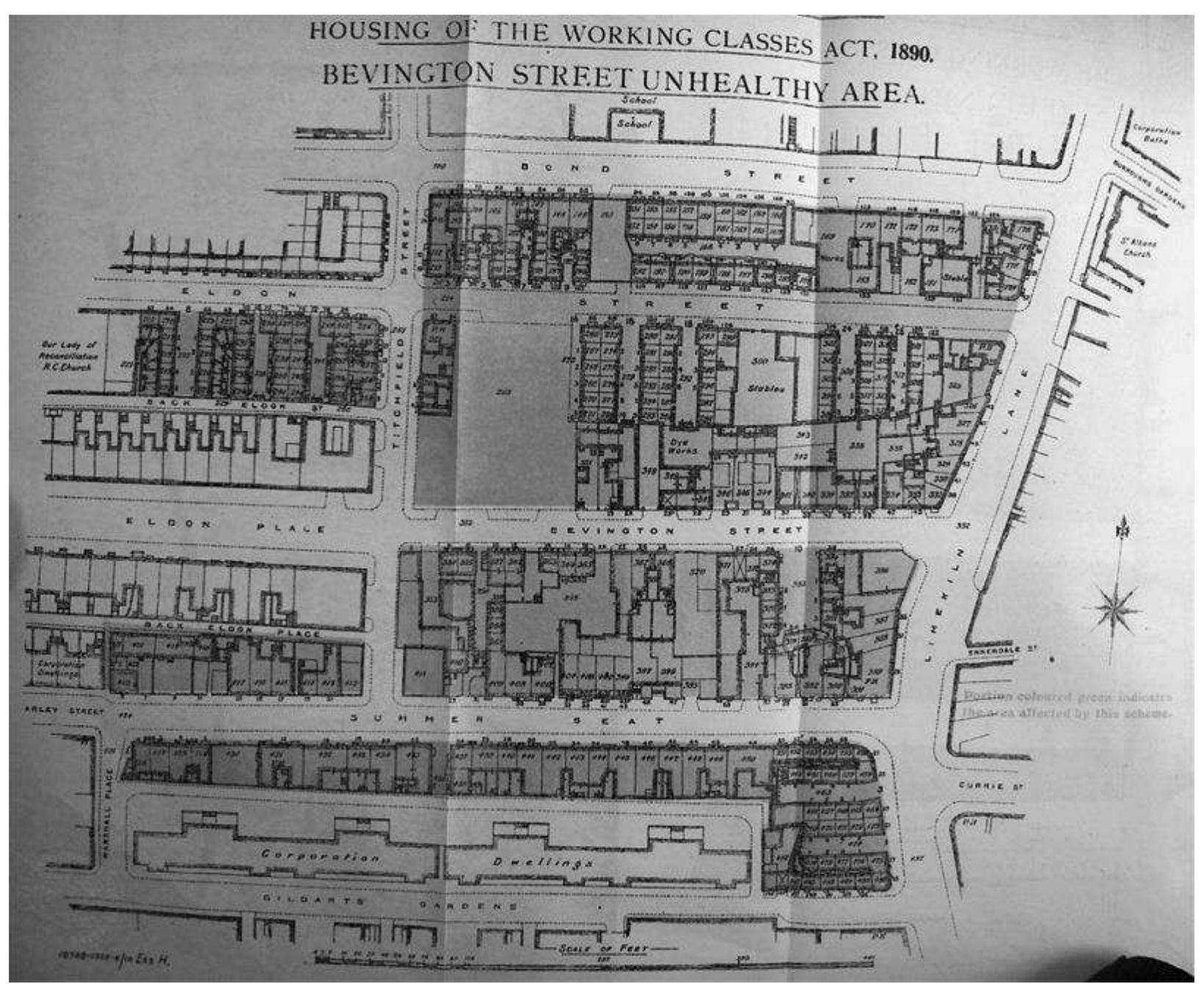 Plan of the ‘bevington street unhealthy area’ from city of