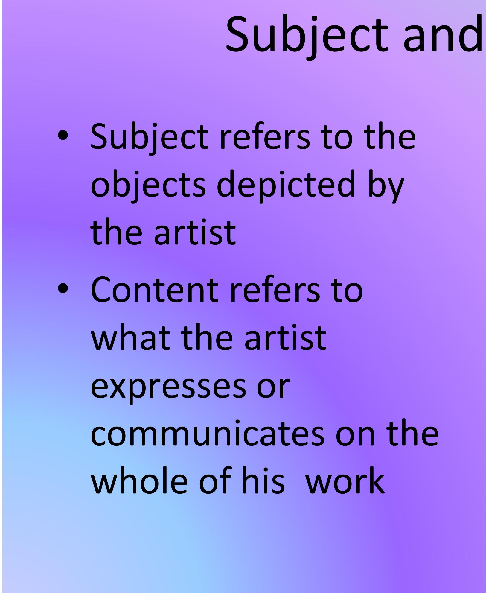 Figure 29 - THE SUBJECT OF ART Meanings, Kinds and Functions Figure 29 - THE SUBJECT OF ART Meanings, Kinds and Functions