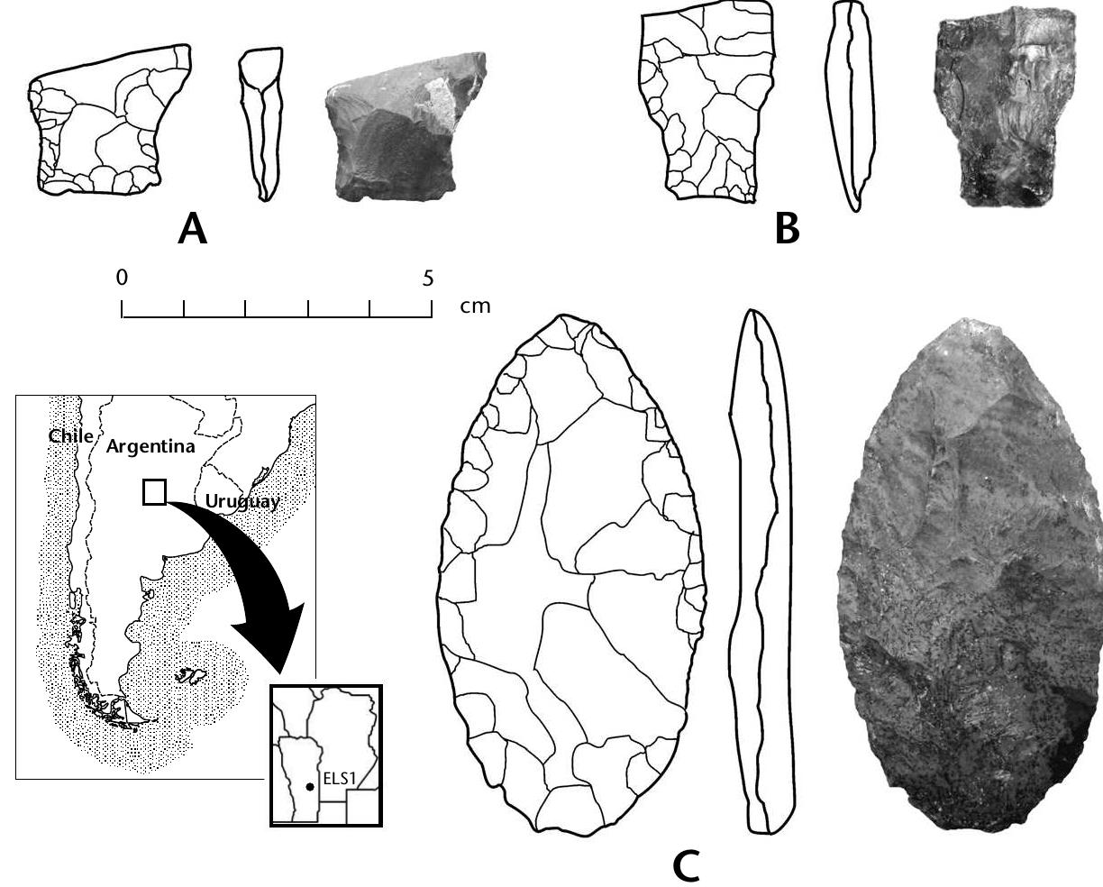Map of the study area and representative artifacts from