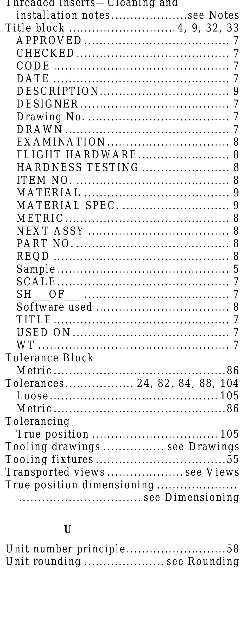 Table 10 - ENGINEERING DRAWING STANDARDS MANUAL