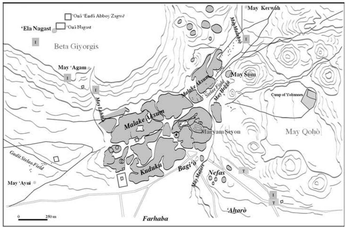 3. figurative map of aksum, based on littmann ef a/. (1913)