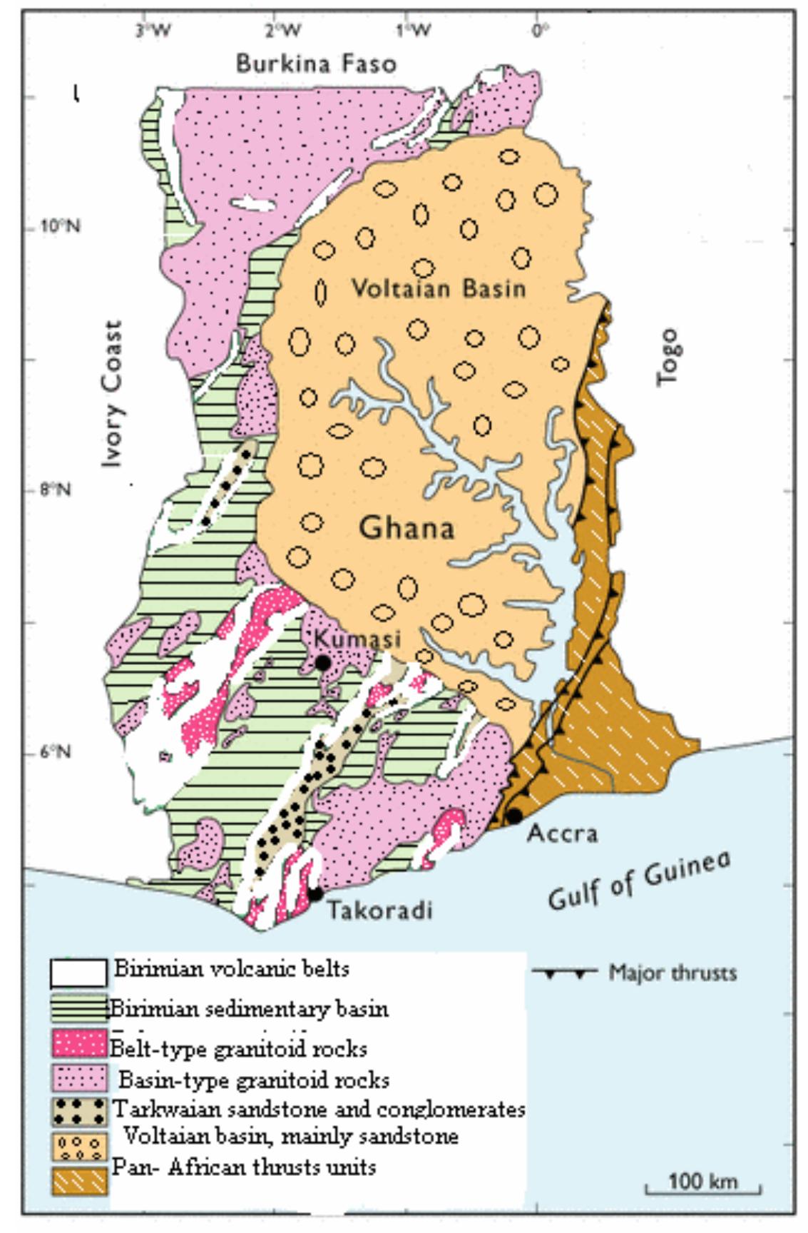 1: the geological map of ghana