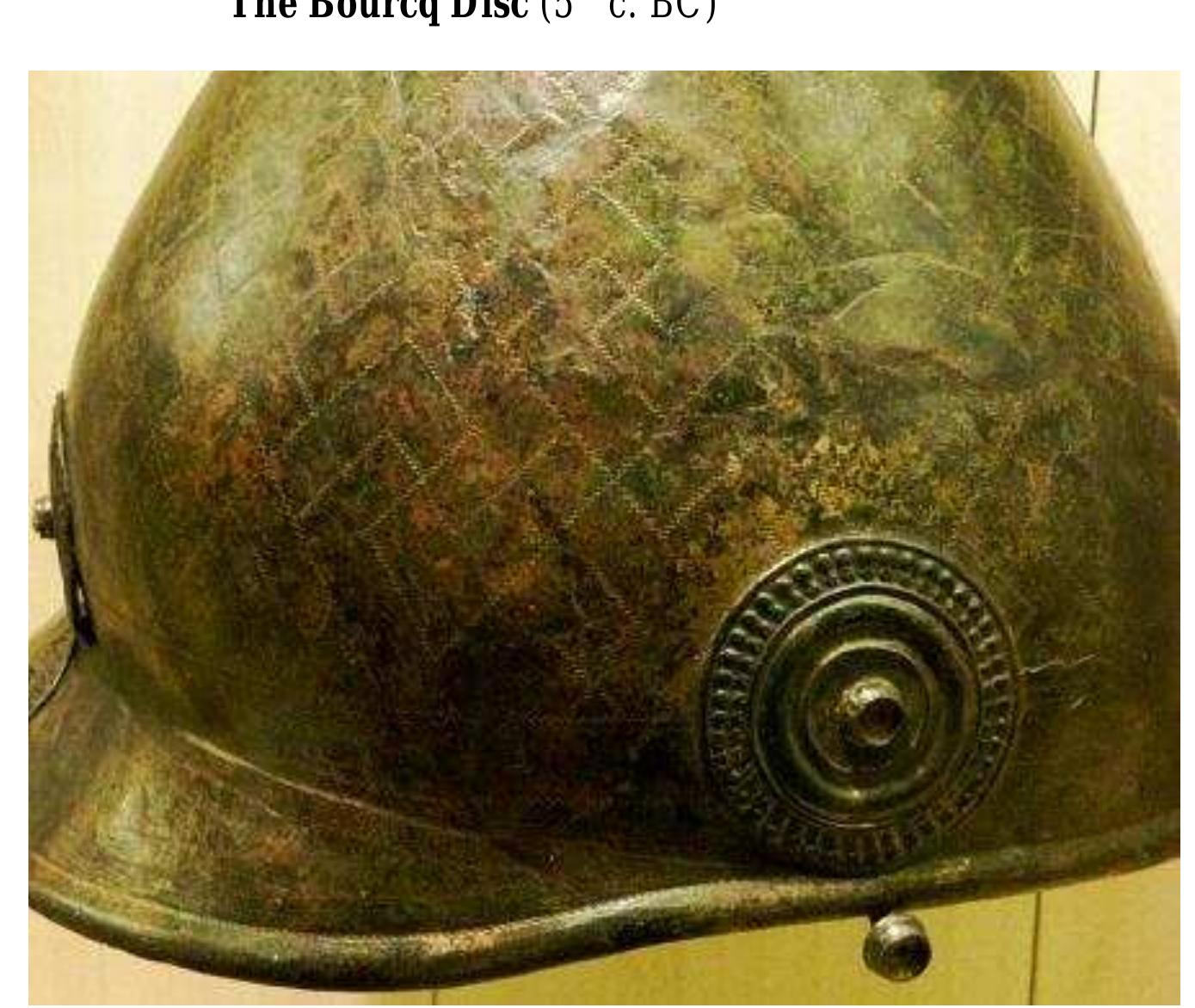 Detail of swastika decoration on the la gorge-meillet helmet