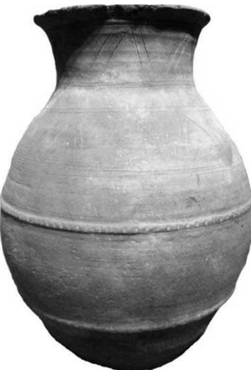 A byzantine pithos with various decoration patterns from the