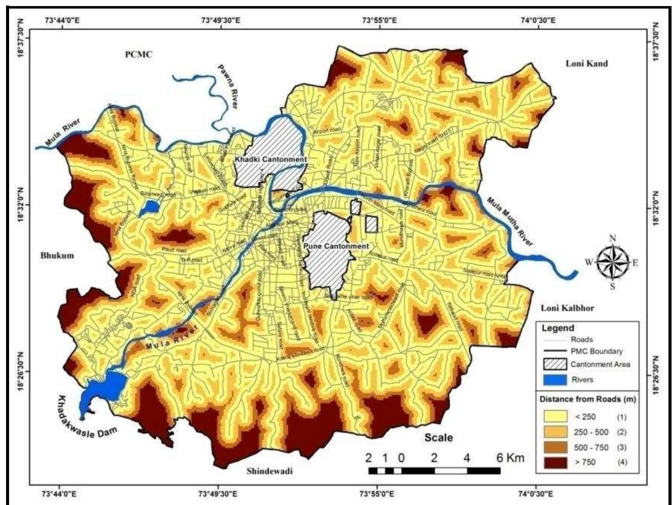 Reclassified road network map