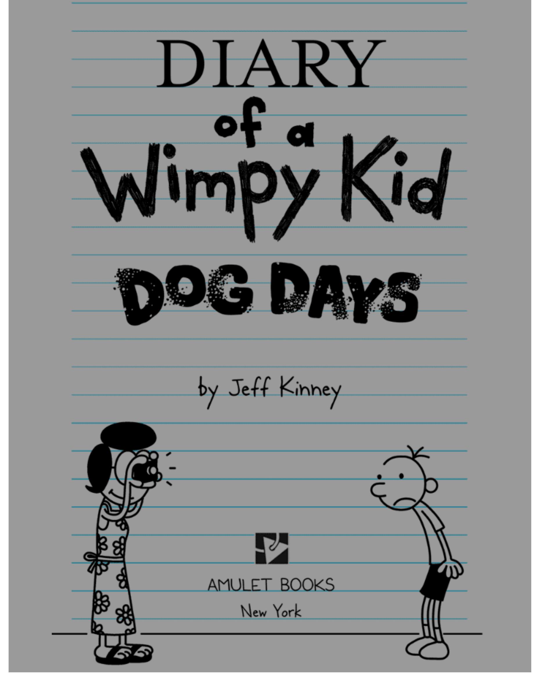 Diary Of A Wimpy Kid Dog Days Book Cover