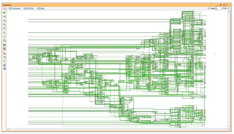 8a. schematic floor plan of 32 bit vedic multiplier with